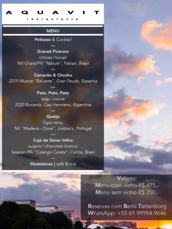 Aquavit oferece menu inédito de alta gastronomia aos sábados - Liana Sabo