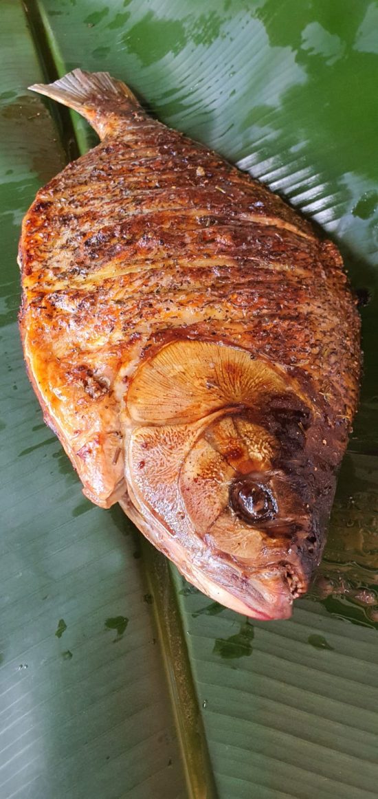 Todo domingo tem tambaqui na brasa na barraca Assados do Fred - Liana Sabo